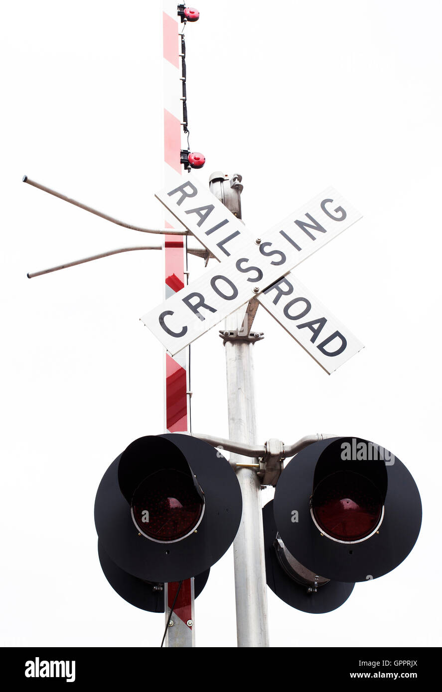Metal railroad crossing sign Cut Out Stock Images & Pictures - Alamy