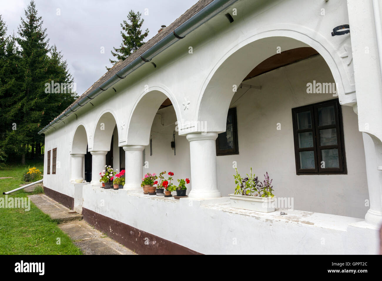 Traditional hungarian village house Stock Photo - Alamy