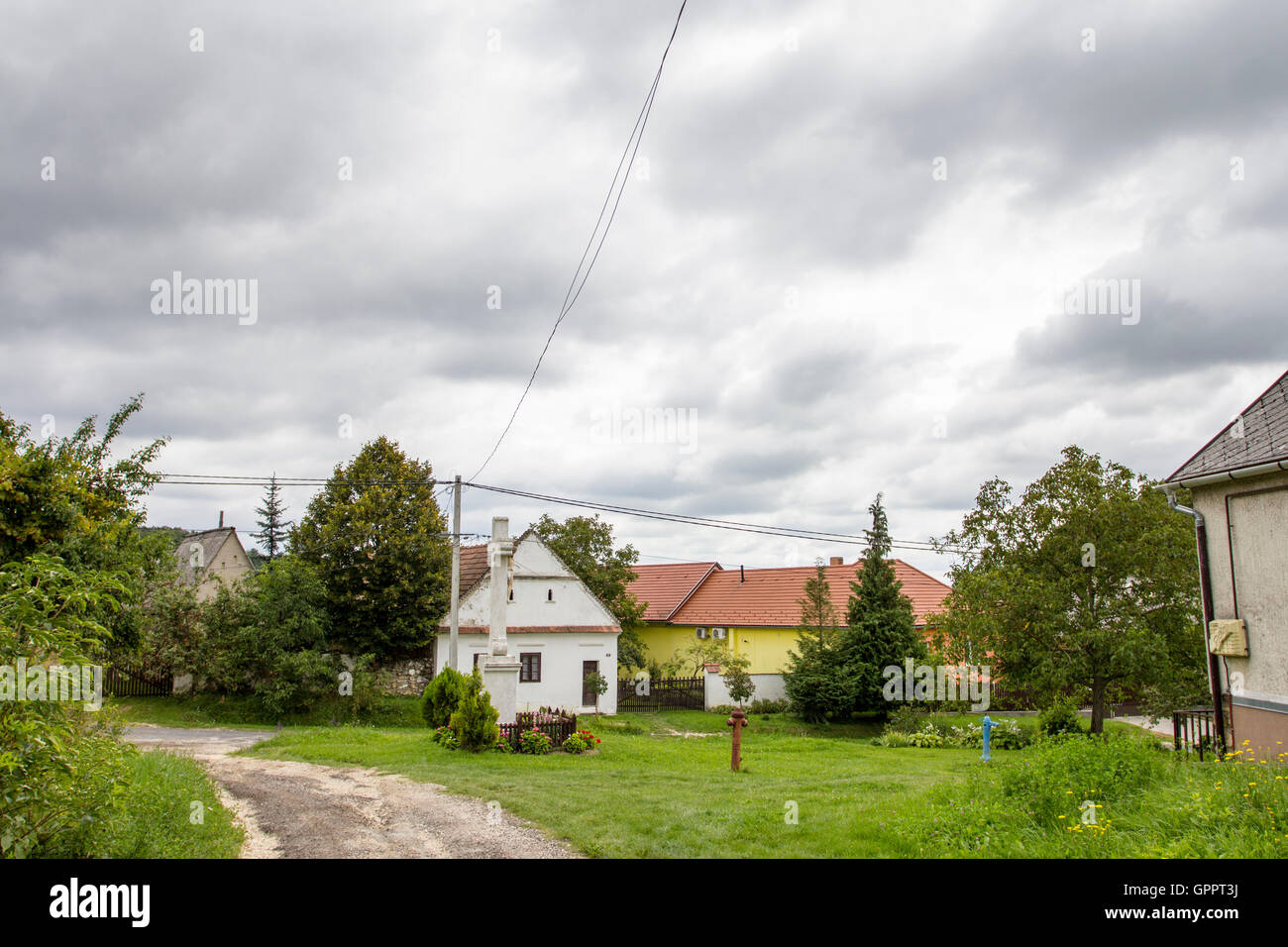 Traditional hungarian village house Stock Photo - Alamy