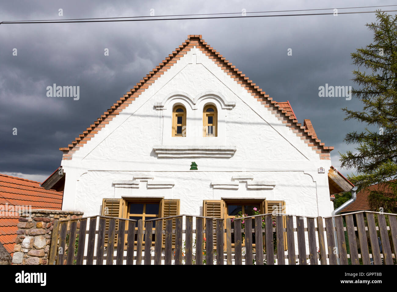 Traditional hungarian village house Stock Photo - Alamy