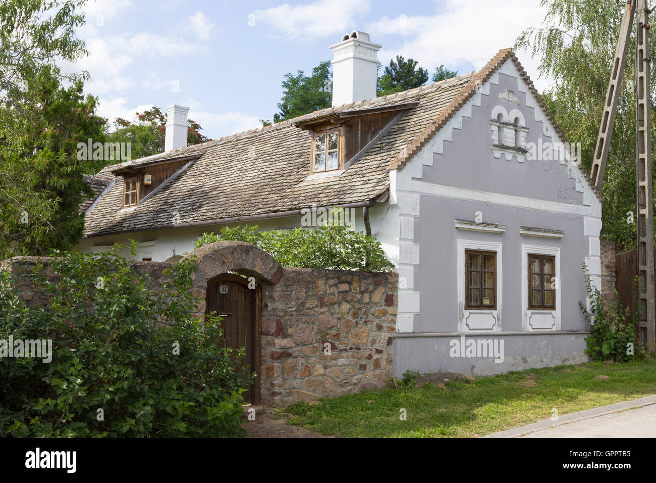 Traditional hungarian village house Stock Photo - Alamy
