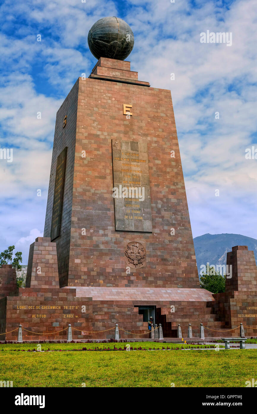 Mitad Del Mundo Monument In Ecuador, South America Stock Photo - Alamy