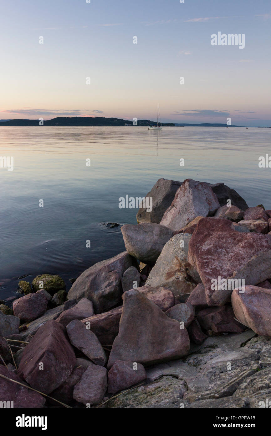 Lake Balaton by night Stock Photo - Alamy