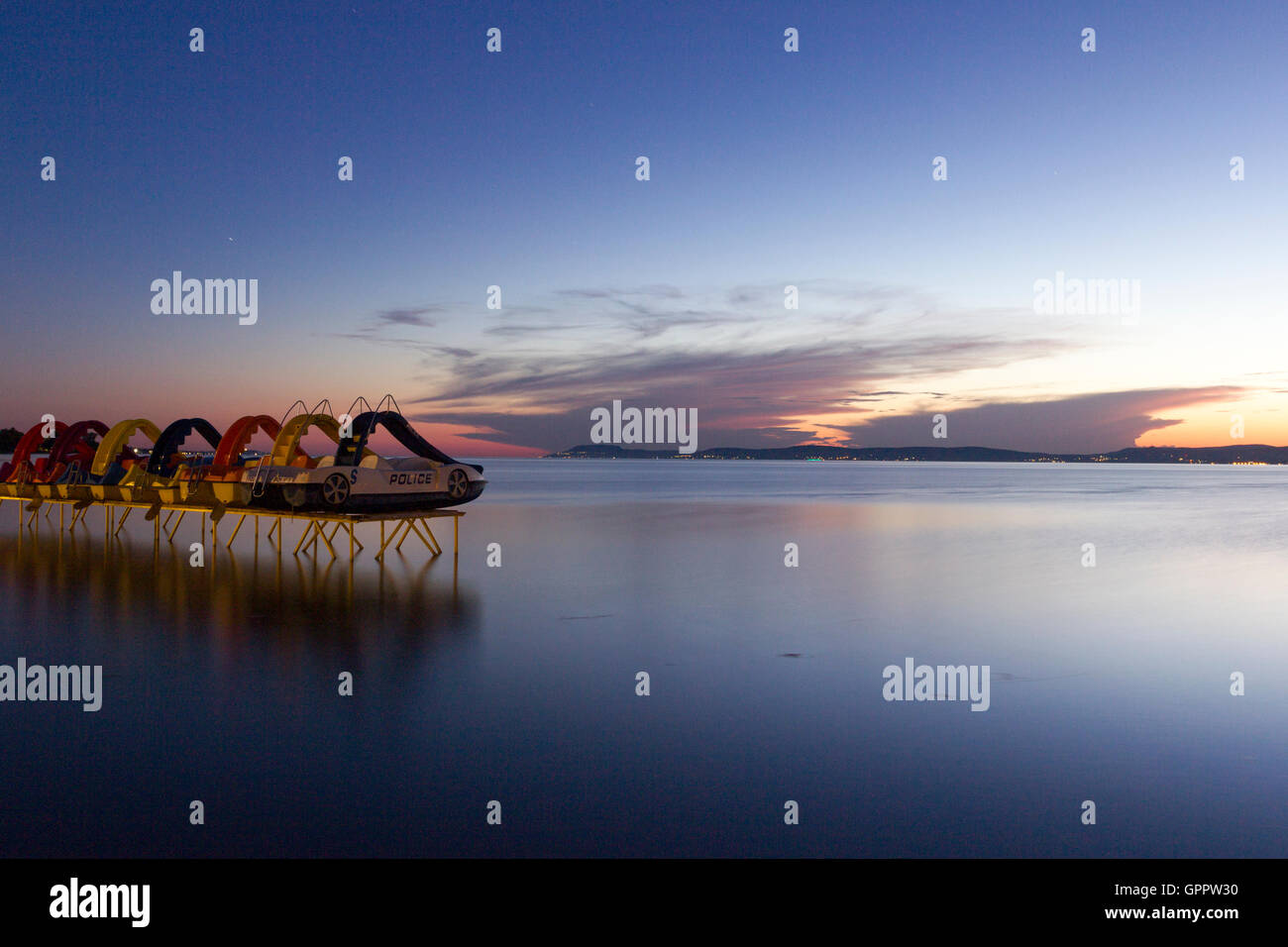 Lake Balaton by night Stock Photo - Alamy