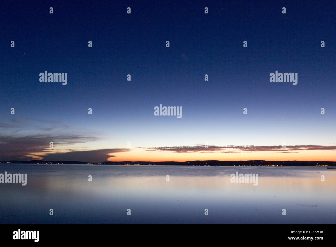 Lake Balaton by night Stock Photo - Alamy