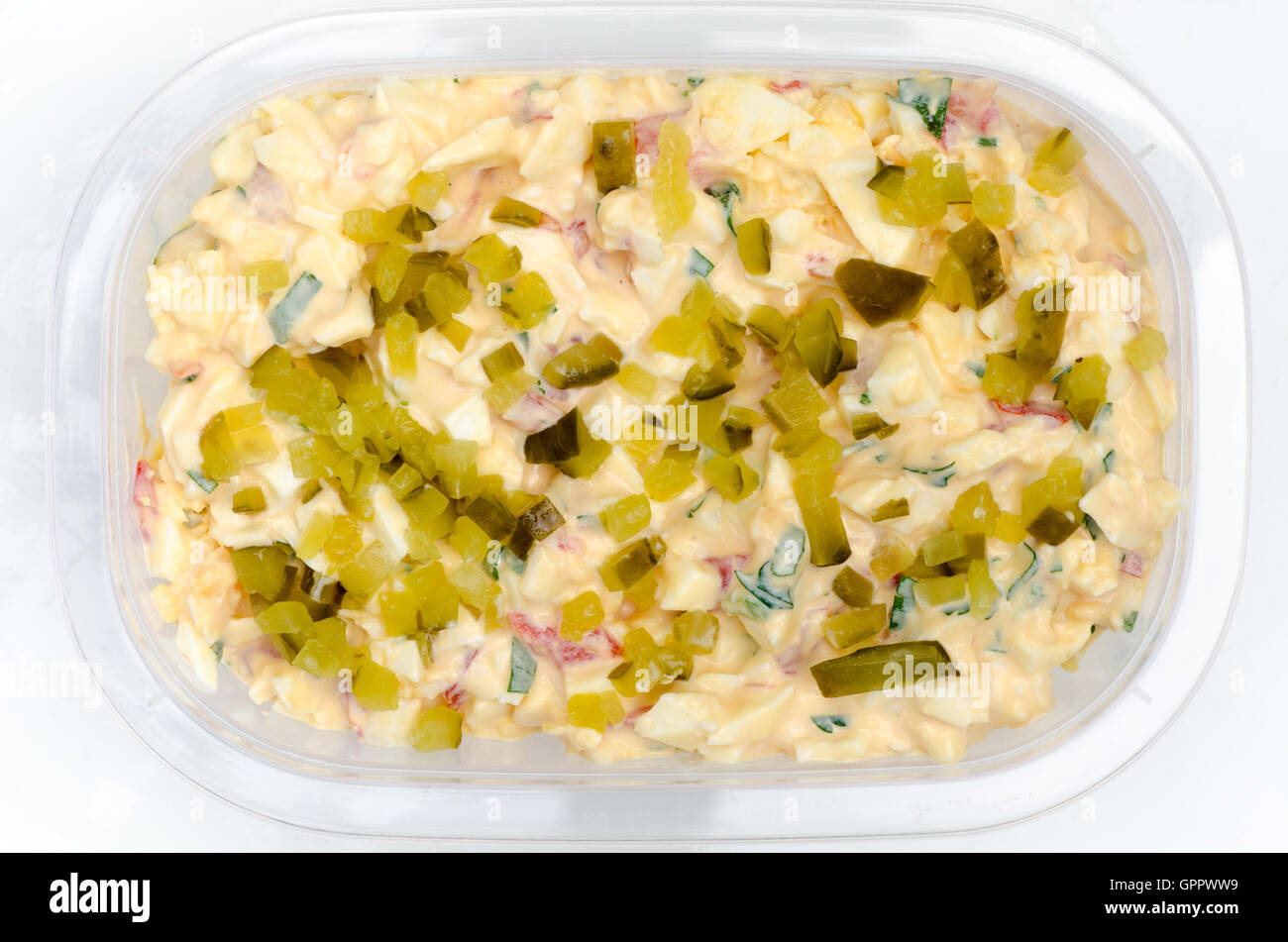 eggs and vegetables paste in plastic box Stock Photo - Alamy
