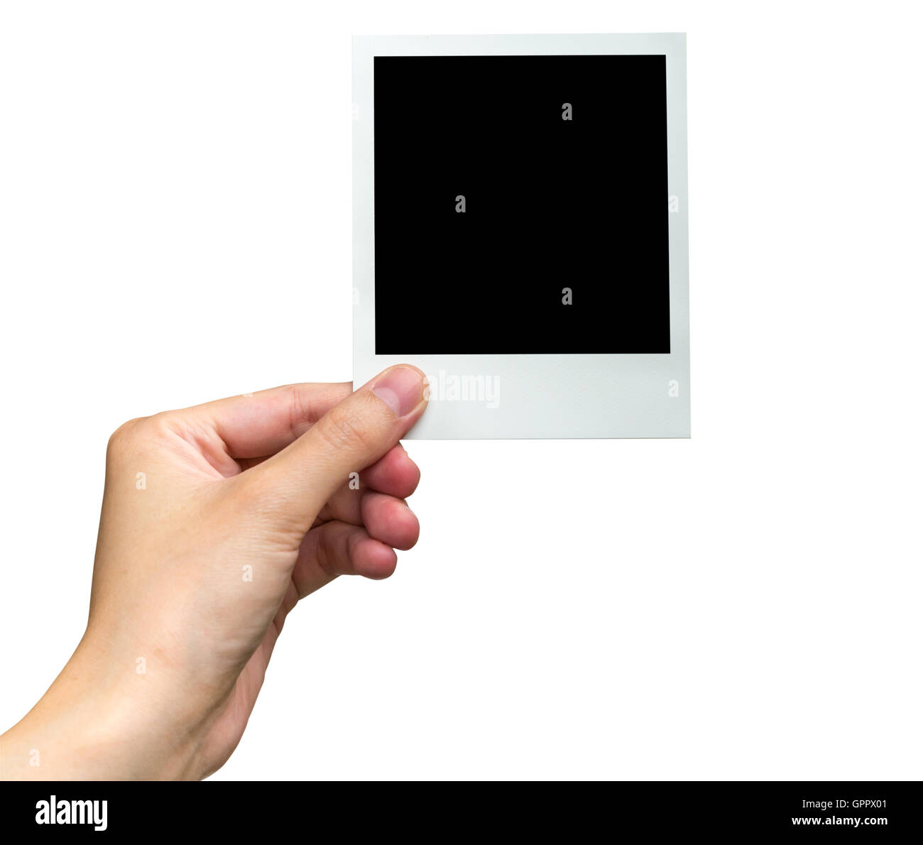 hand holding photo frame on isolated white with clipping path Stock ...