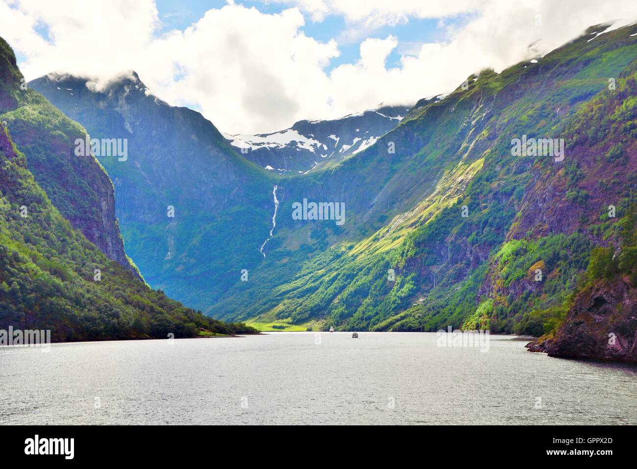 Naeroyfjord in Norway. Unesco World Heritage site Stock Photo - Alamy