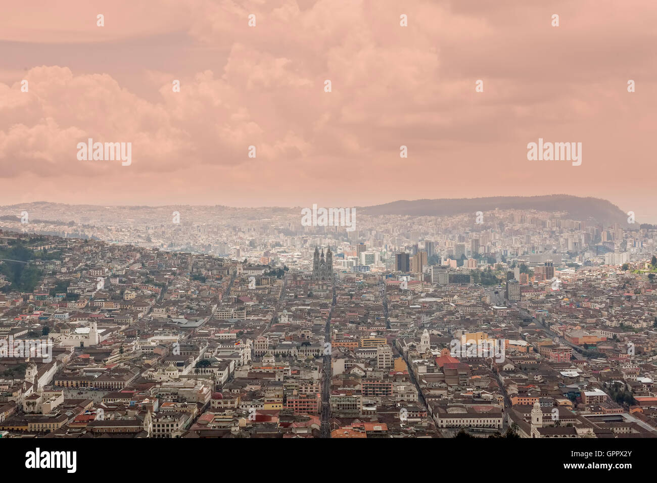 Aerial View Of Quito, Historic Center, Ecuador, South America Stock ...