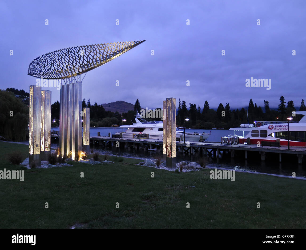 Sculptures at Queenstown, Otago, South Island, New Zealand Stock Photo ...