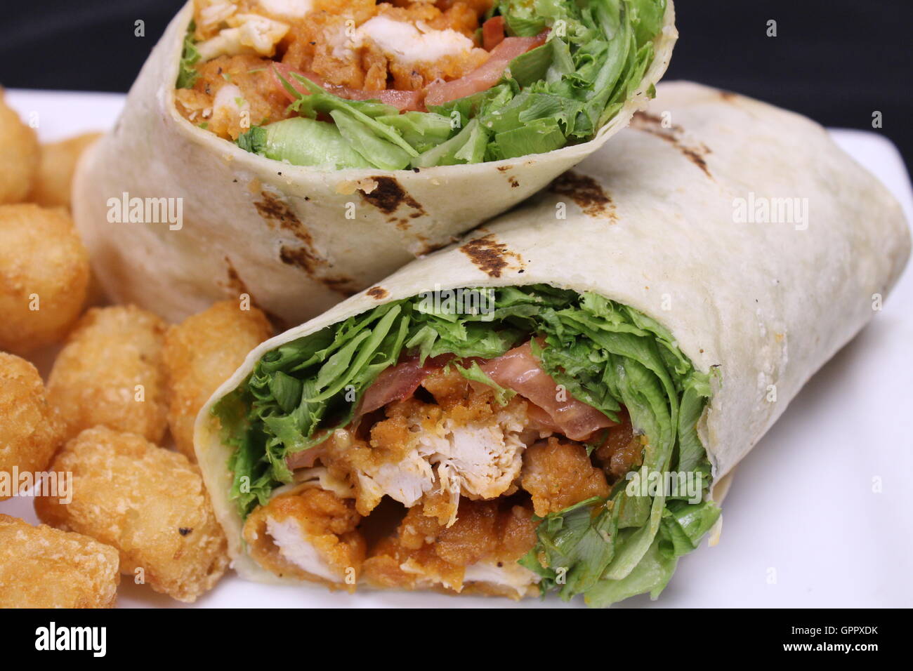 Fried Chicken Wrap Stock Photo - Alamy