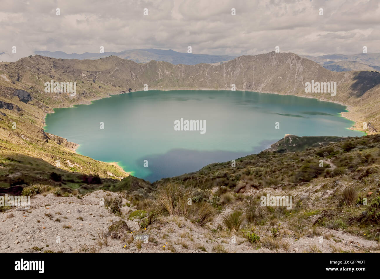 Quilotoa Lake, Volcanic Crater Filled By A Beautiful Emerald Lake ...