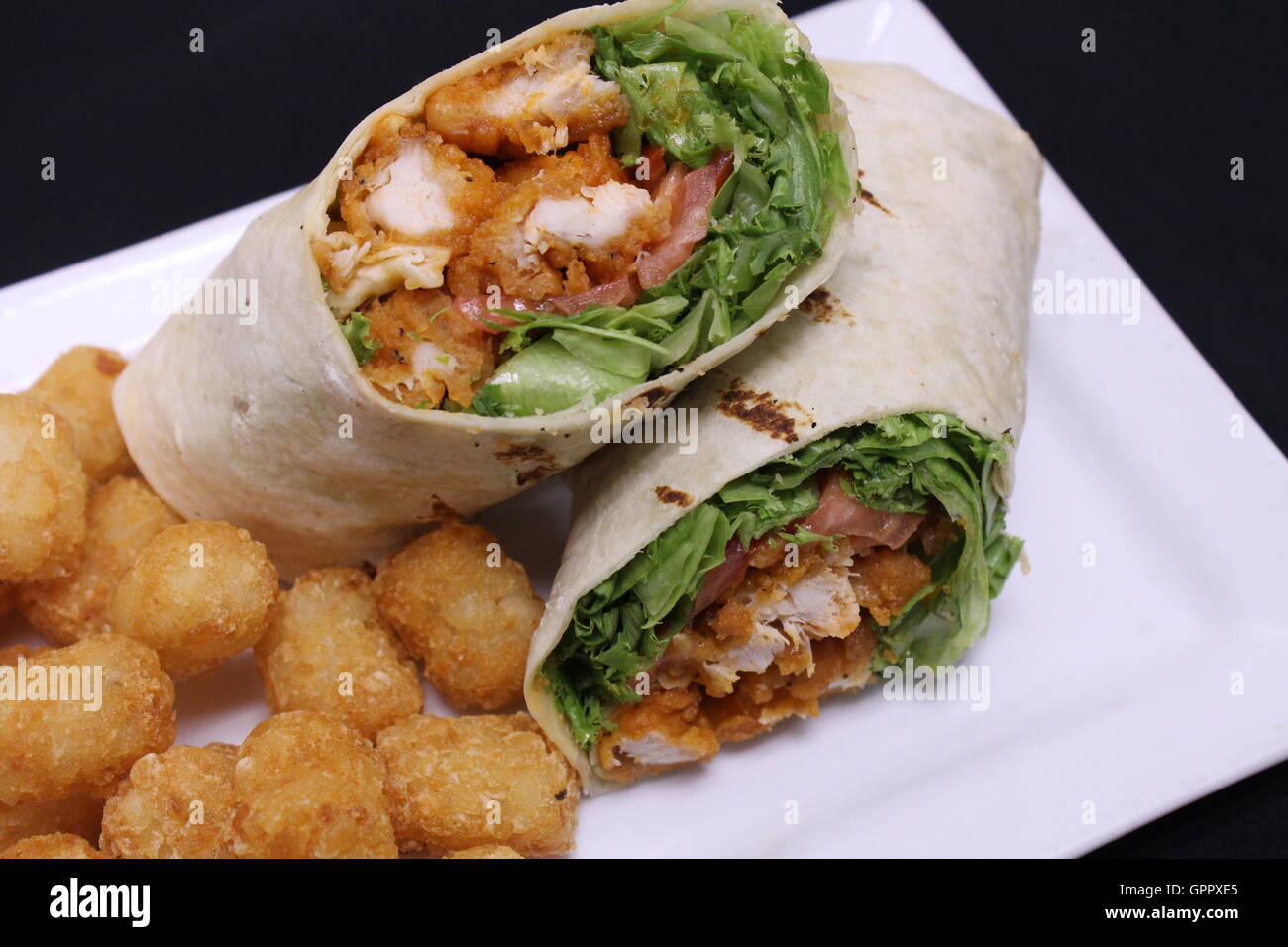 Fried Chicken Wrap Stock Photo - Alamy