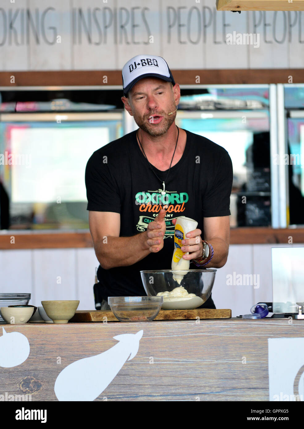 DJ BBQ at The Big Feastival at Alex James' Farm August, 2016 in Kingham ...