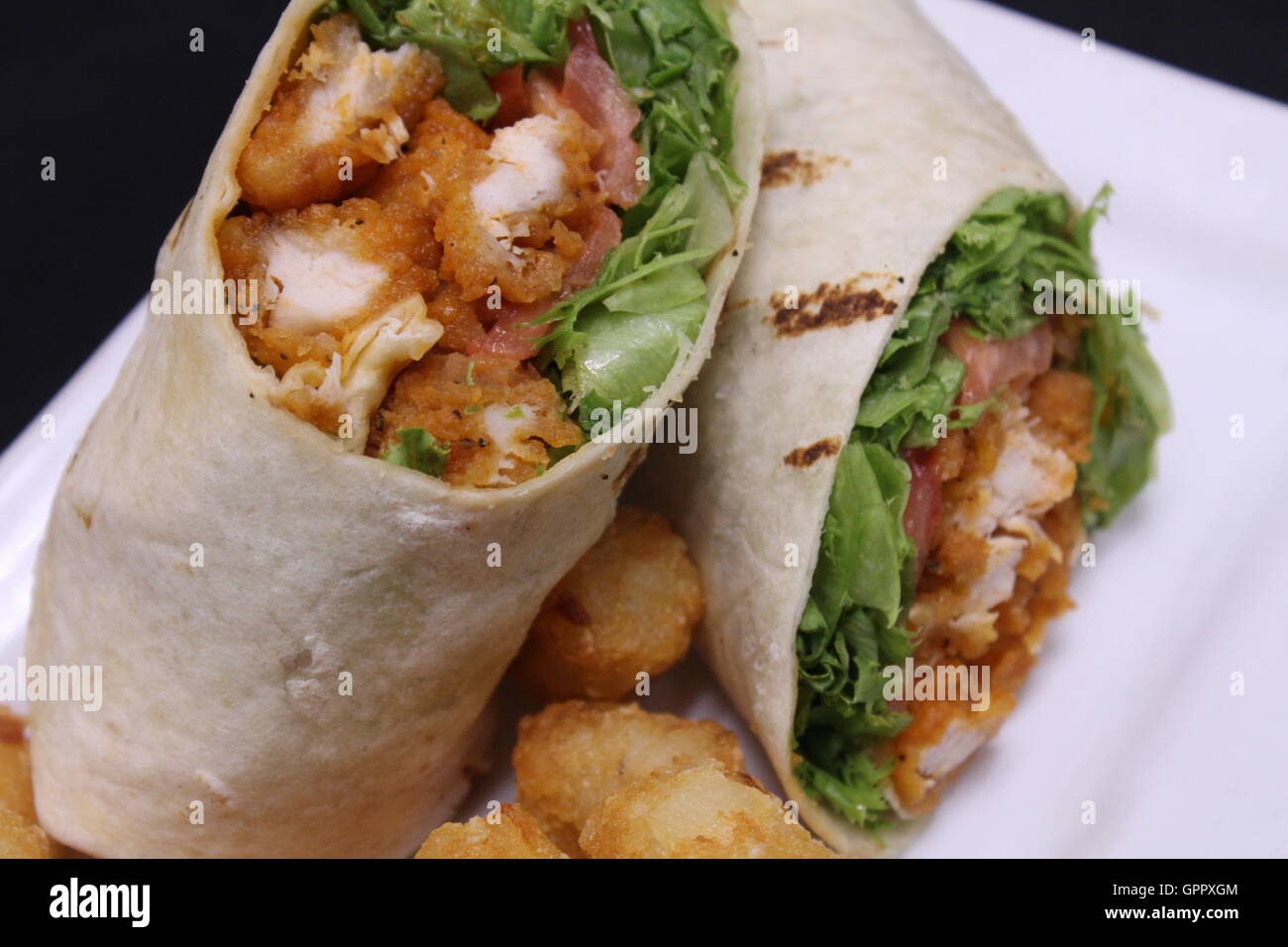 Fried Chicken Wrap Stock Photo - Alamy