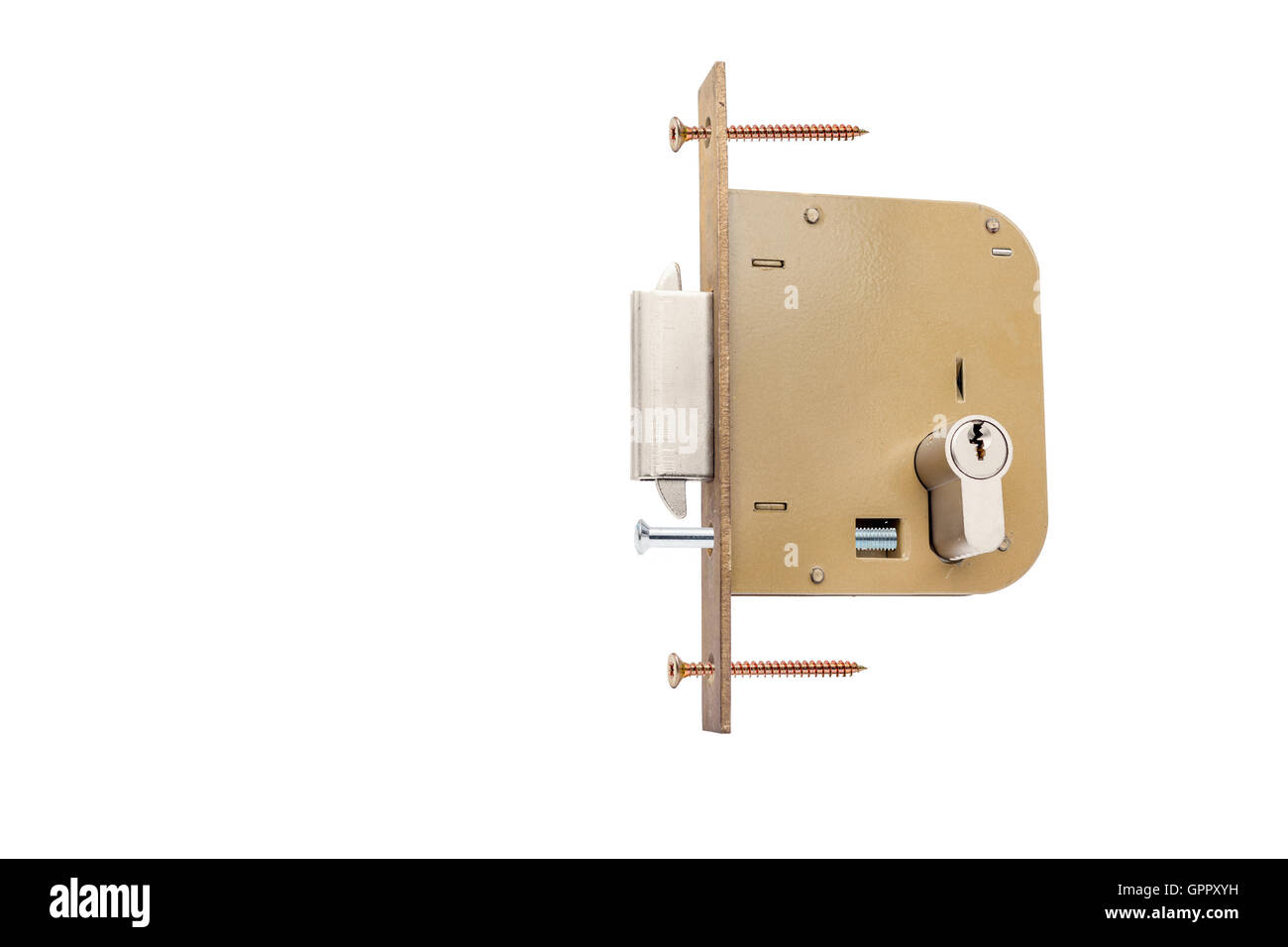 an security lock with cylinder and key door handle Stock Photo - Alamy