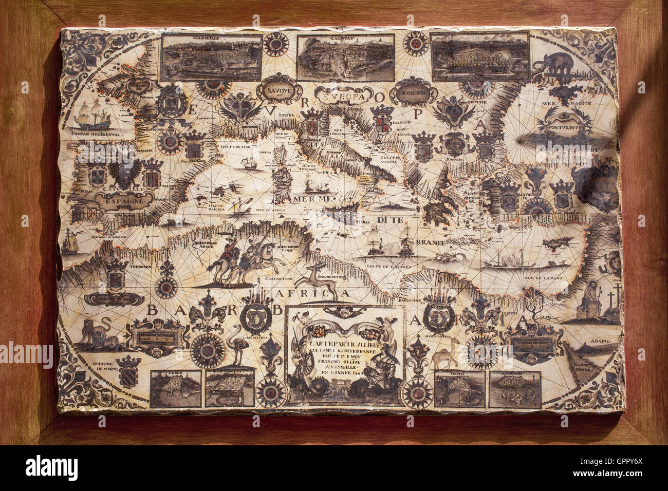 Old mediterranean map hi-res stock photography and images - Alamy