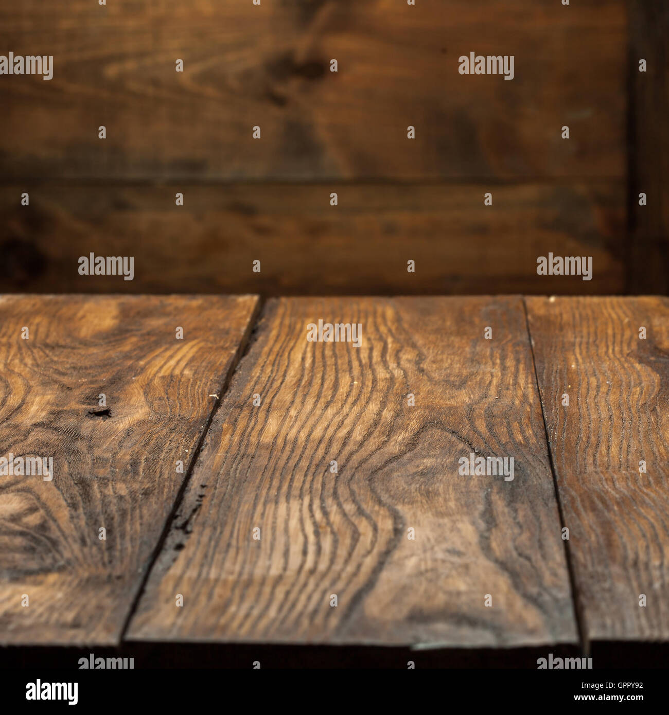 empty old wooden table Stock Photo - Alamy