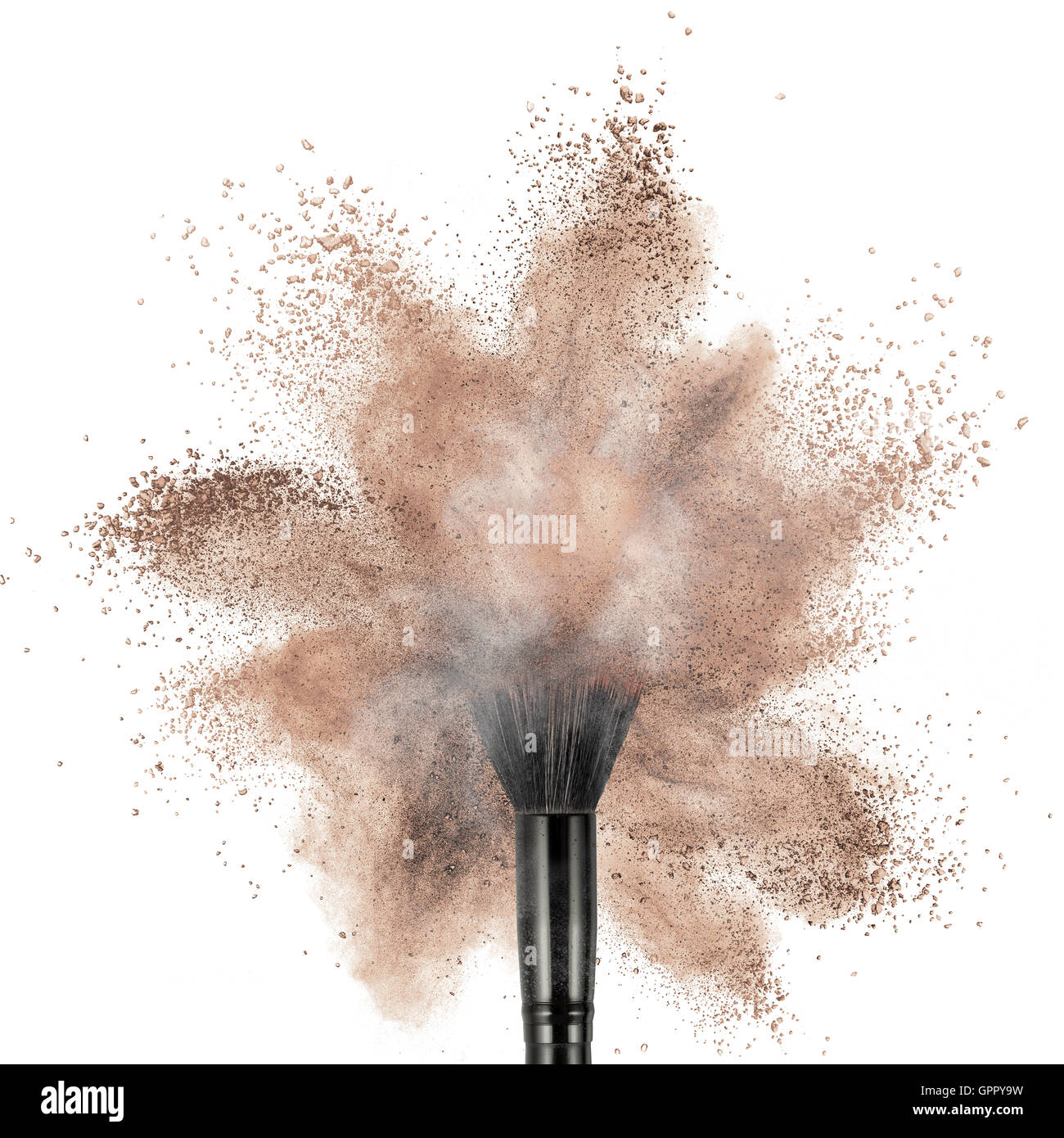 White powder explosion isolated on black Stock Photo - Alamy