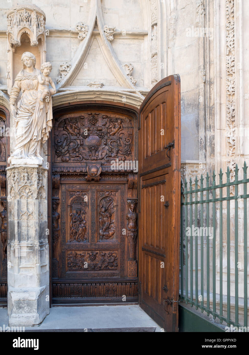 Carved wooden door catholic church hi-res stock photography and images ...