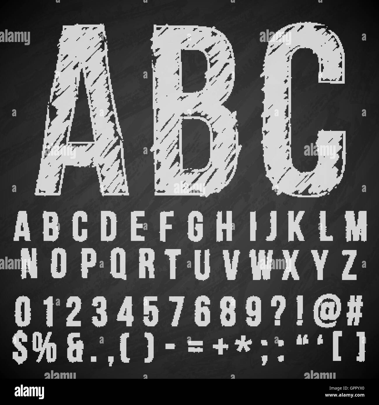 Chalk sketched font hi-res stock photography and images - Alamy