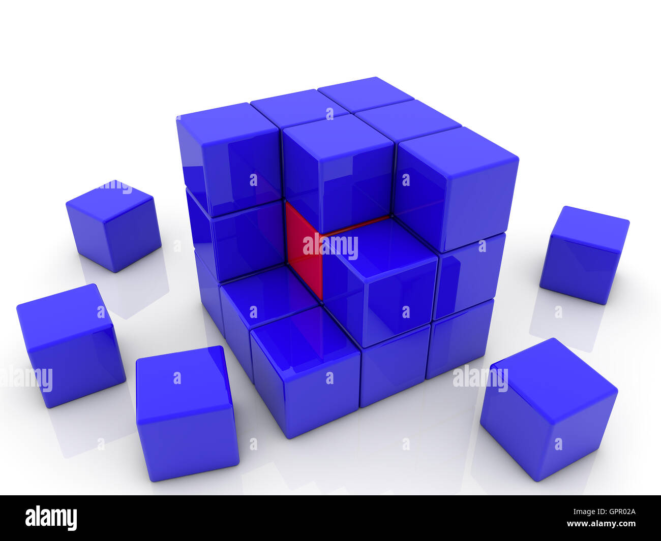Cube divided into smaller cubes Stock Photo - Alamy