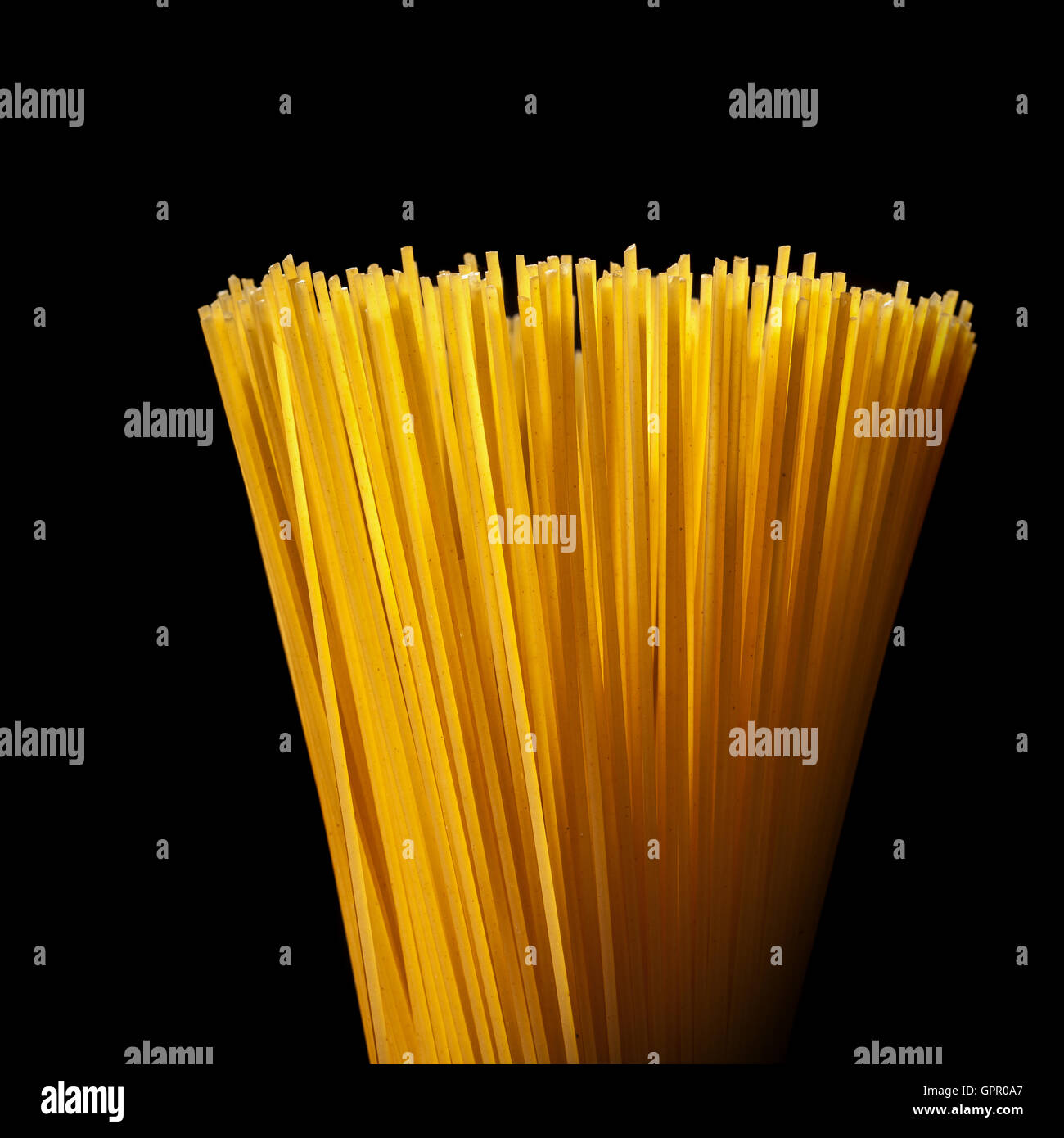italian spaghetti isolated on black Stock Photo - Alamy