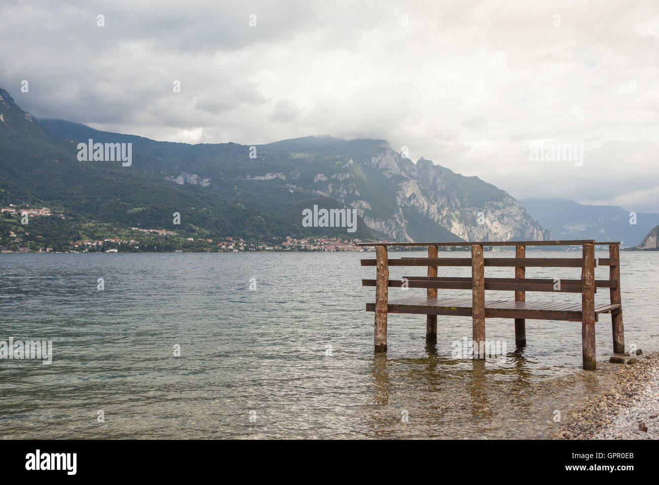 Boat dock on Como lake in Italy Stock Photo - Alamy