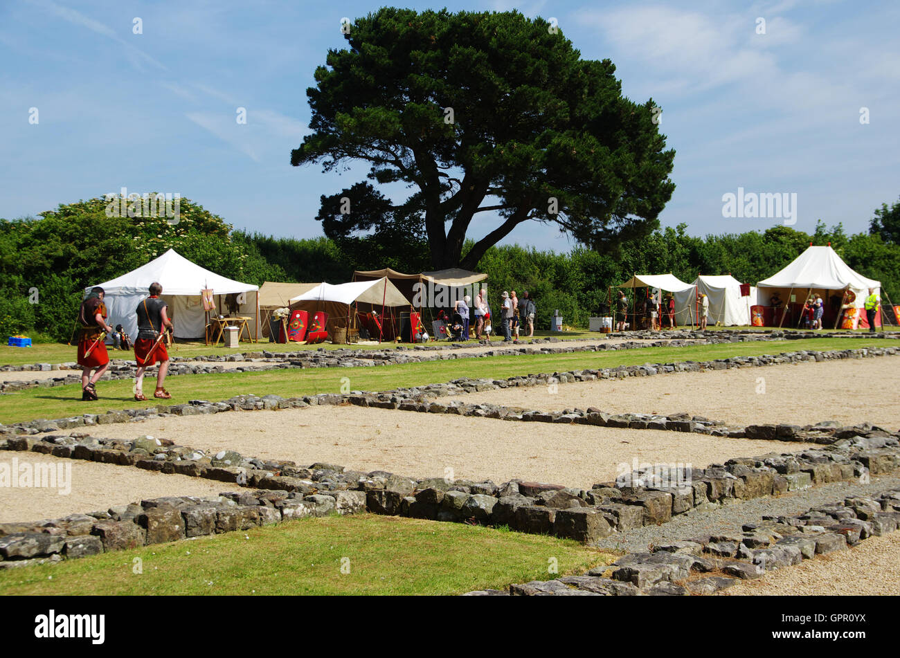 Roman Soldiers at Segontium Fort Caernarfon Wales Stock Photo - Alamy