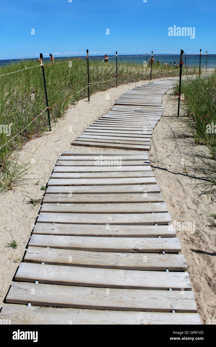 boardwalk to the beach on Lake Michigan Stock Photo - Alamy