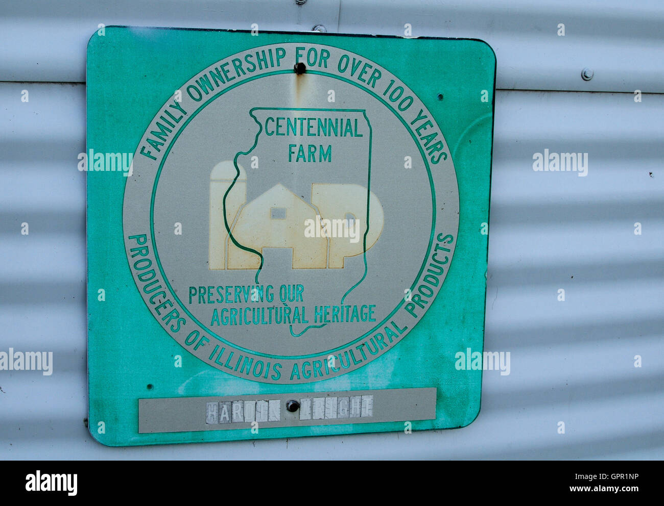 Centennial Illinois farm sign signifying a farm that has been in the ...