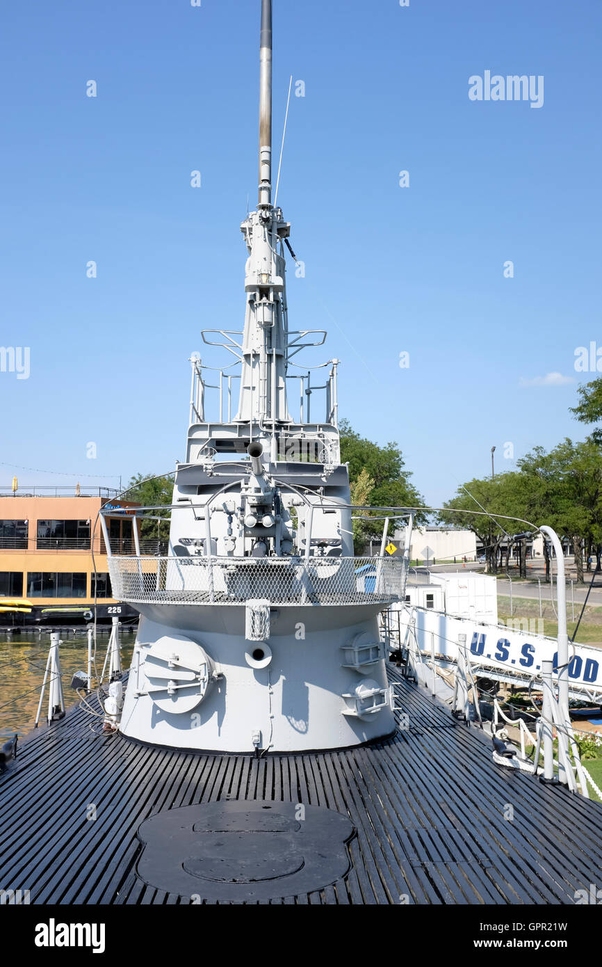 Forecastle on USS Cod Submarine Memorial in Cleveland, Ohio Stock Photo ...