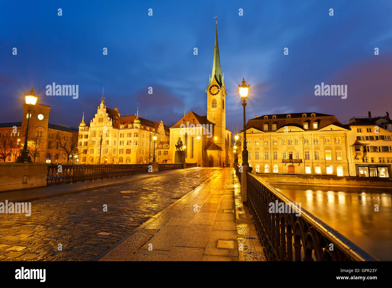 Zurich at night Stock Photo - Alamy