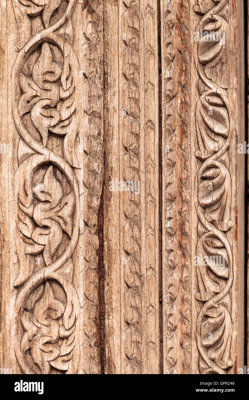 Moroccan antique wood texture door carved background Stock Photo - Alamy
