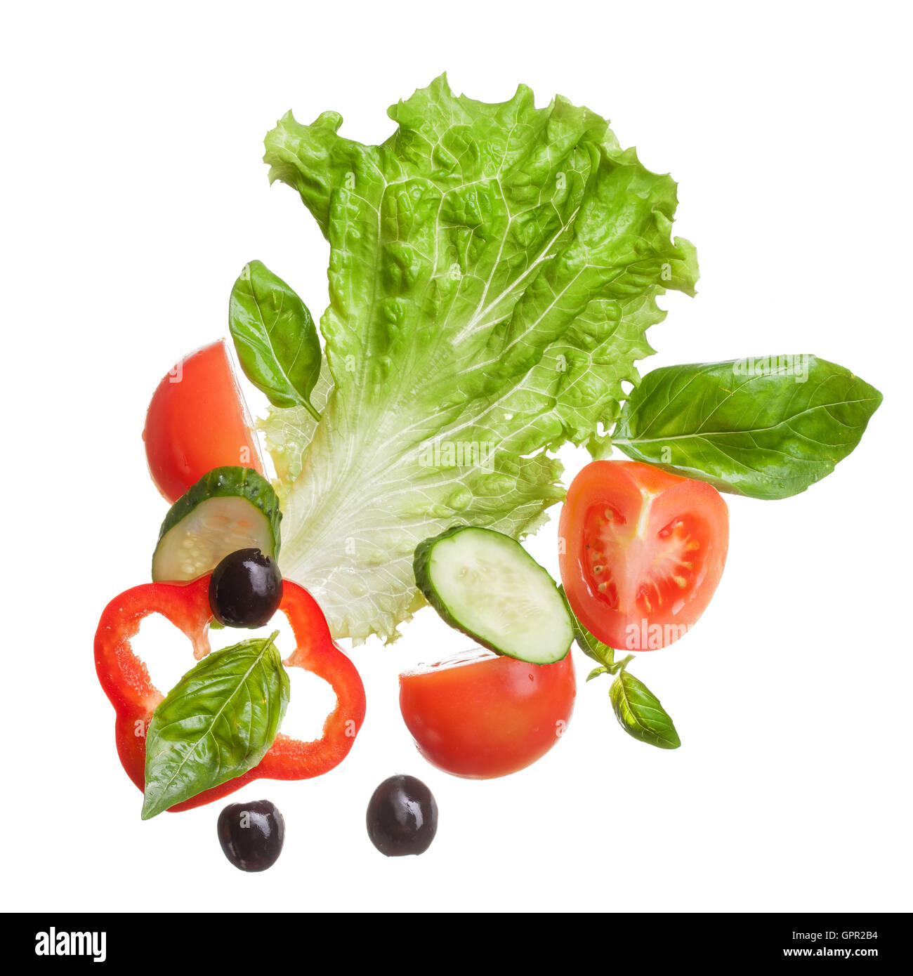 salad isolated in white, top view Stock Photo - Alamy