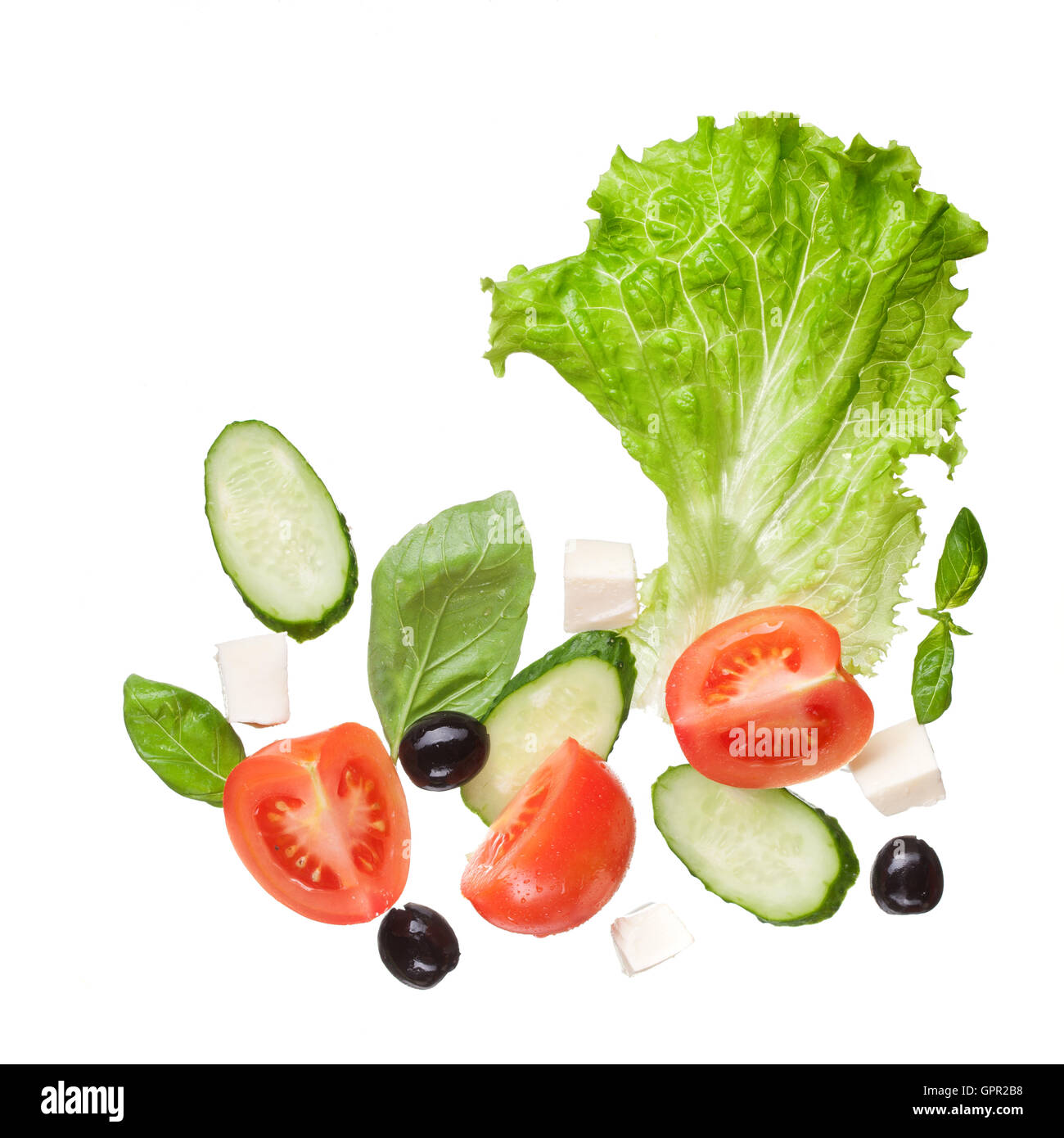 salad isolated in white, top view Stock Photo - Alamy