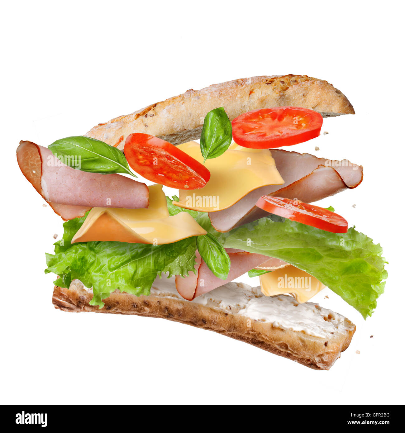 Ciabatta sandwich ingredients isolated hi-res stock photography and ...