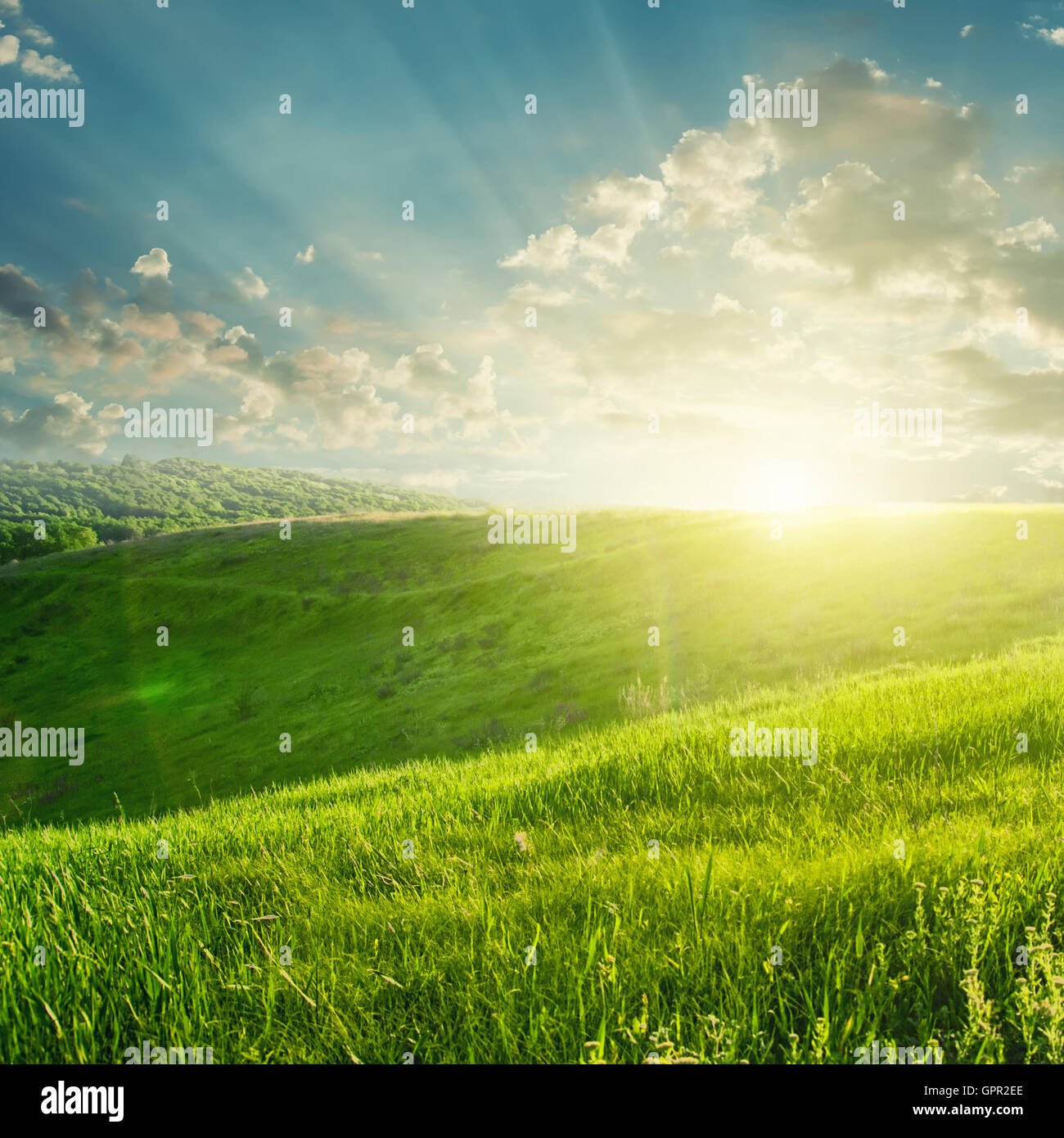 landscape on sunset Stock Photo - Alamy