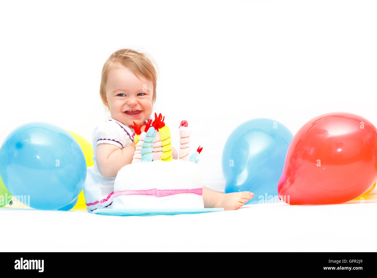 Little girl celebrating first birthday Stock Photo - Alamy
