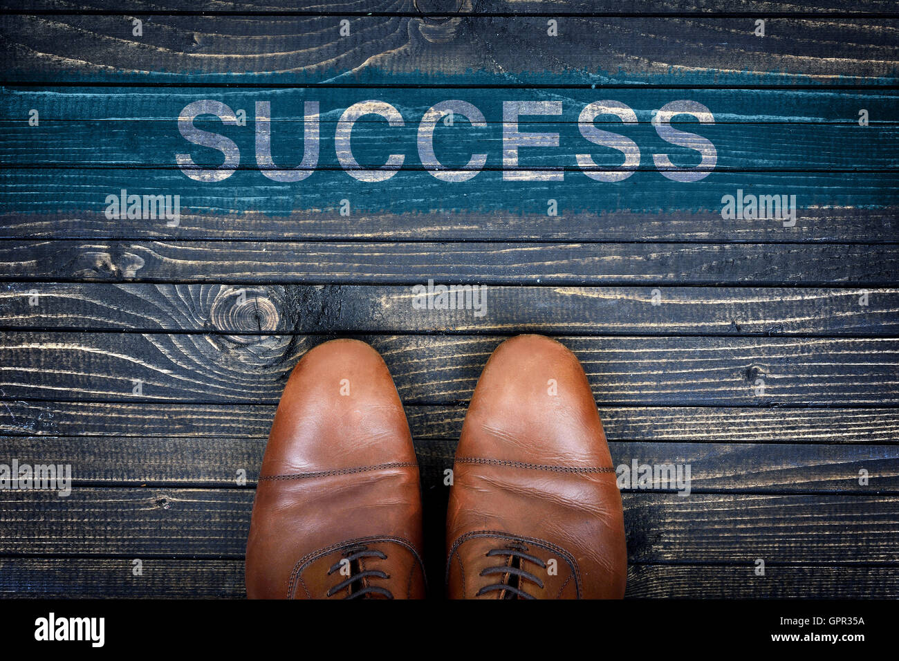 Success message business shoes hi-res stock photography and images - Alamy