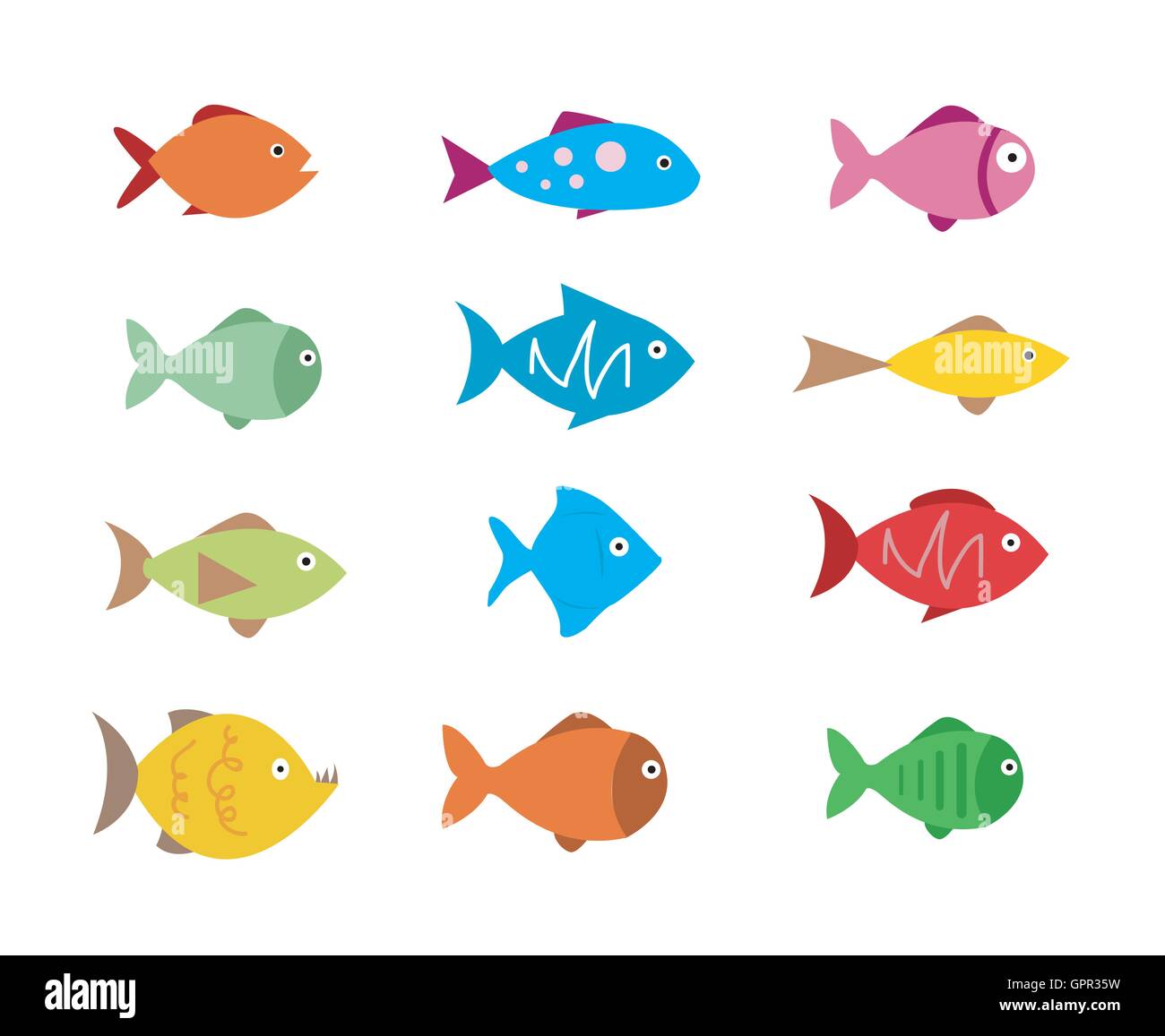 Fish Icons set vector illustration Stock Vector Image & Art - Alamy