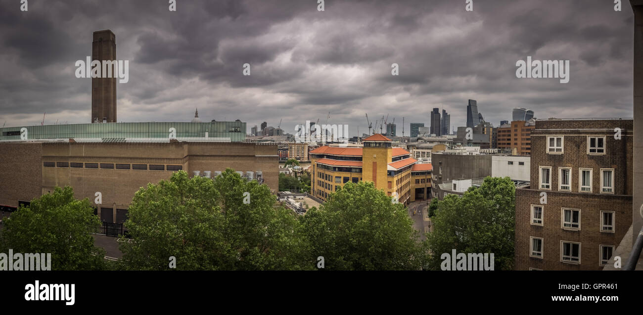 London city skyline panorama in the evening, England, UK Stock Photo ...