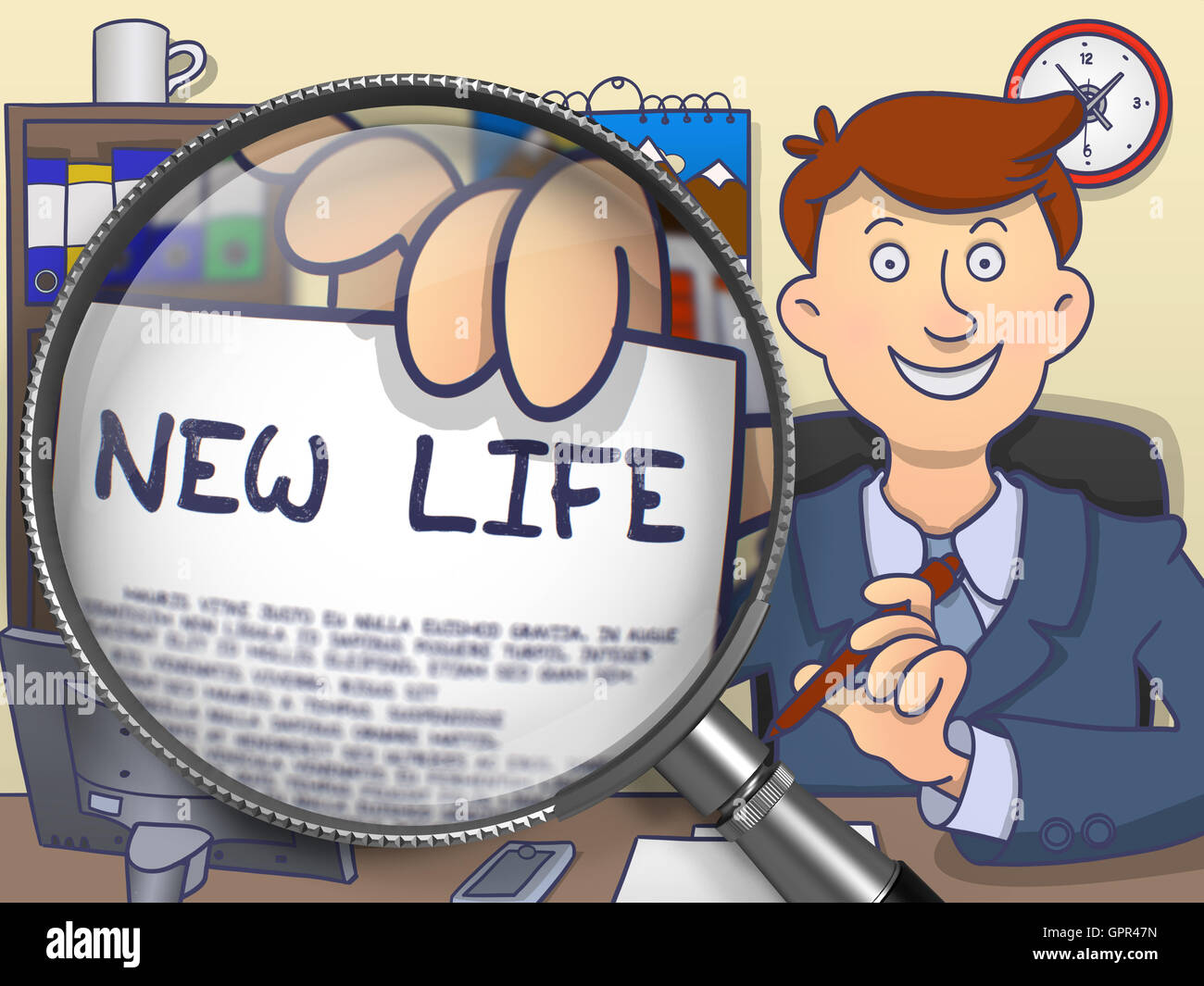 New Life through Magnifier. Doodle Design Stock Photo - Alamy