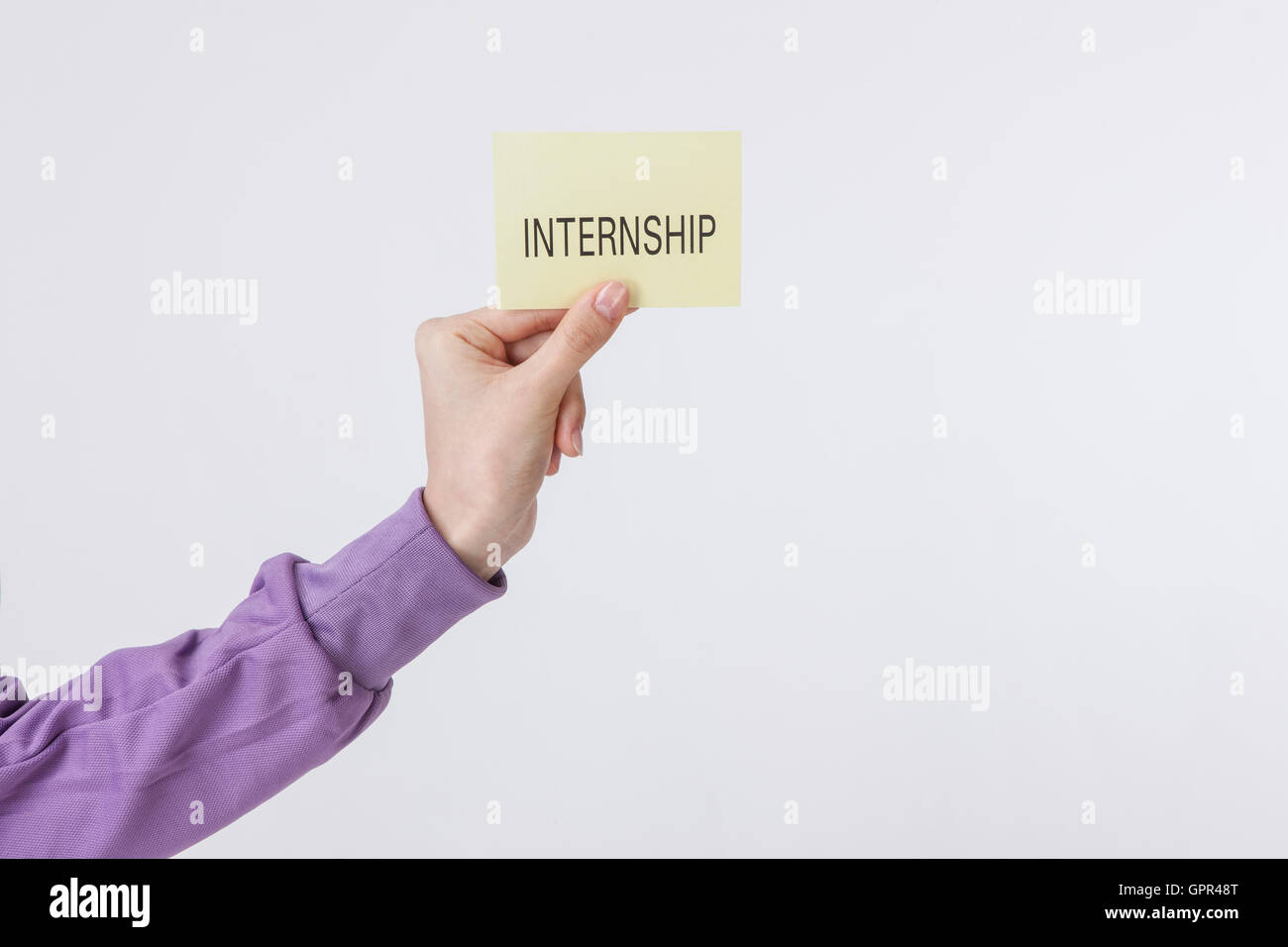 Hand showing the word of INTERNSHIP Stock Photo - Alamy