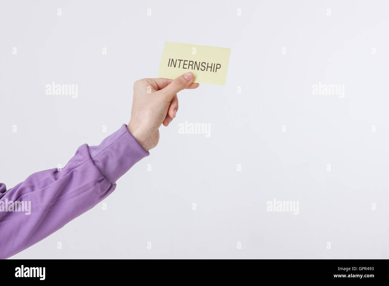 Hand showing the word of INTERNSHIP Stock Photo - Alamy