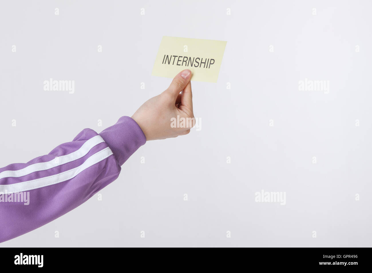 Hand showing the word of INTERNSHIP Stock Photo - Alamy