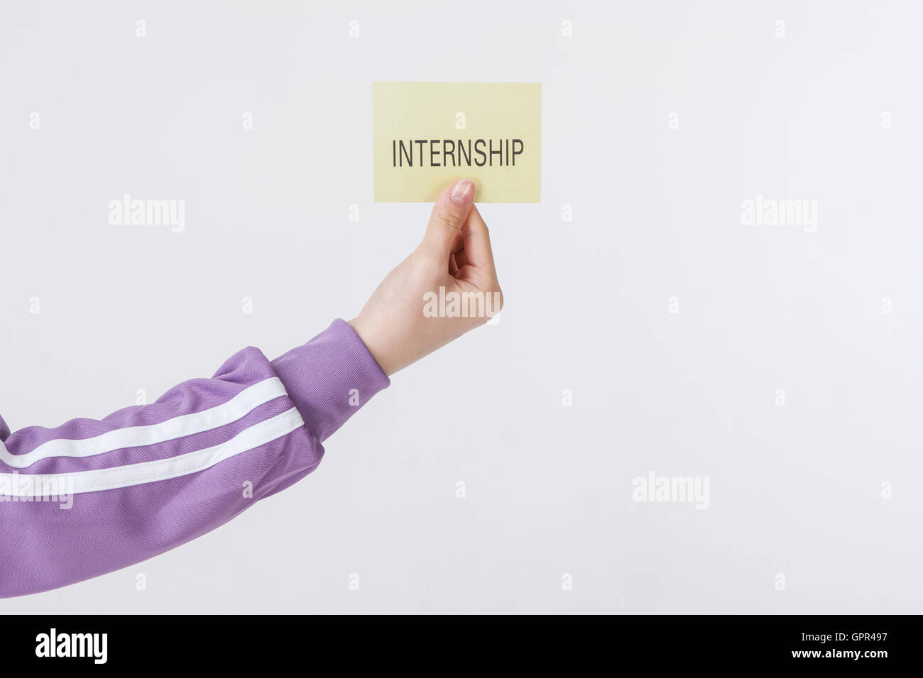 Hand showing the word of INTERNSHIP Stock Photo - Alamy