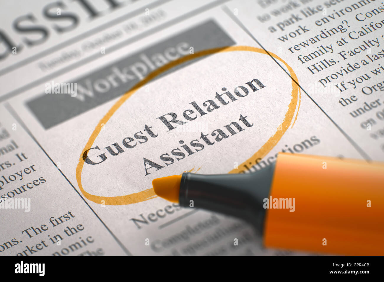 We're Hiring Guest Relation Assistant. 3D Illustration Stock Photo - Alamy