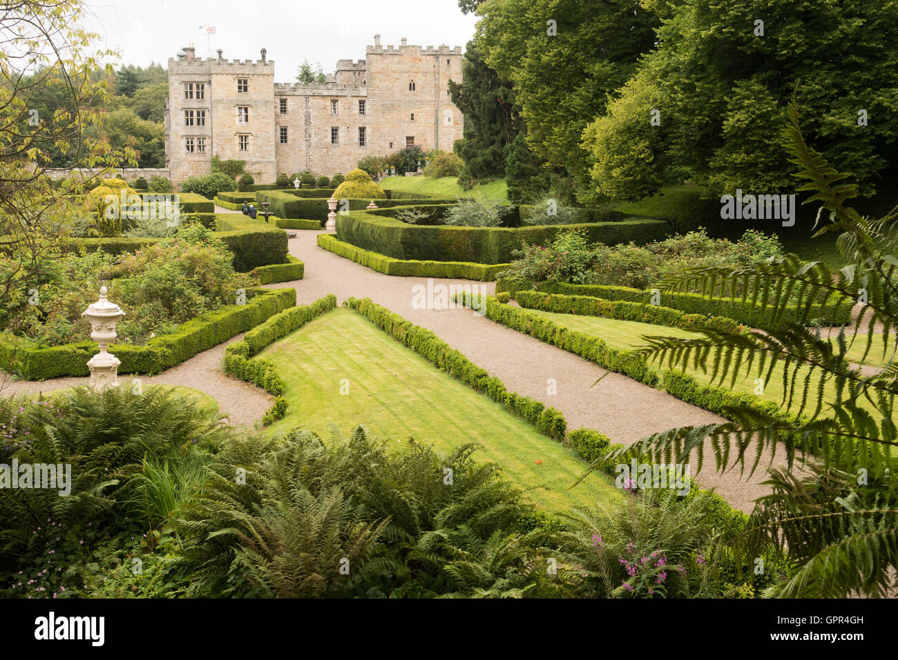 Chillingham castle and formal gardens northumberland hi-res stock ...