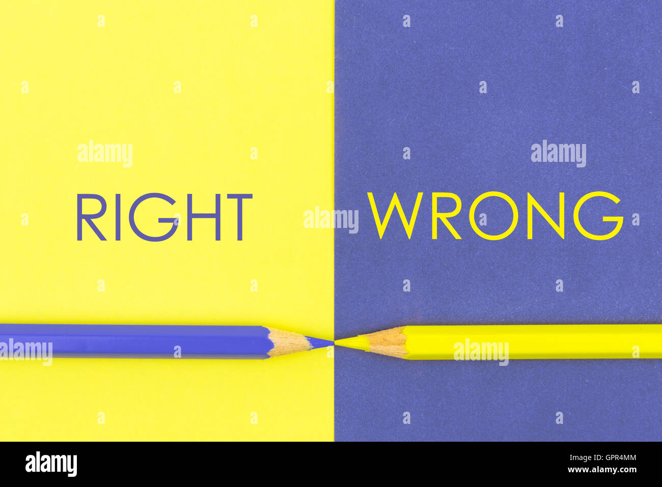 Right versus wrong contrast hi-res stock photography and images - Alamy